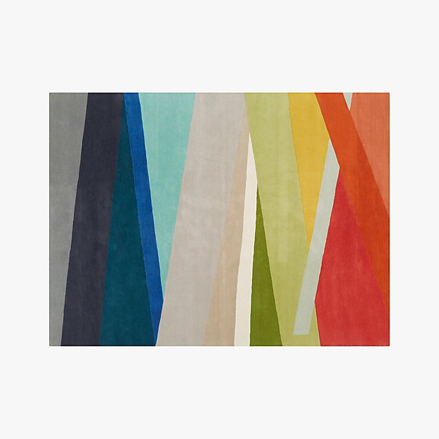 Banded Multicolor Stripe Rug 9'x12' | CB2