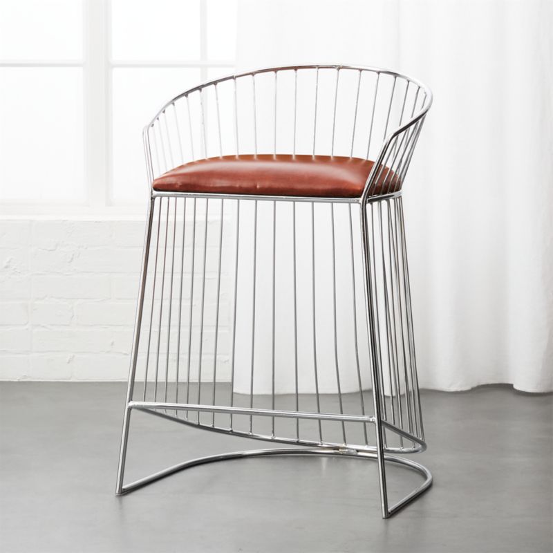 modern leather bar stools | CB2